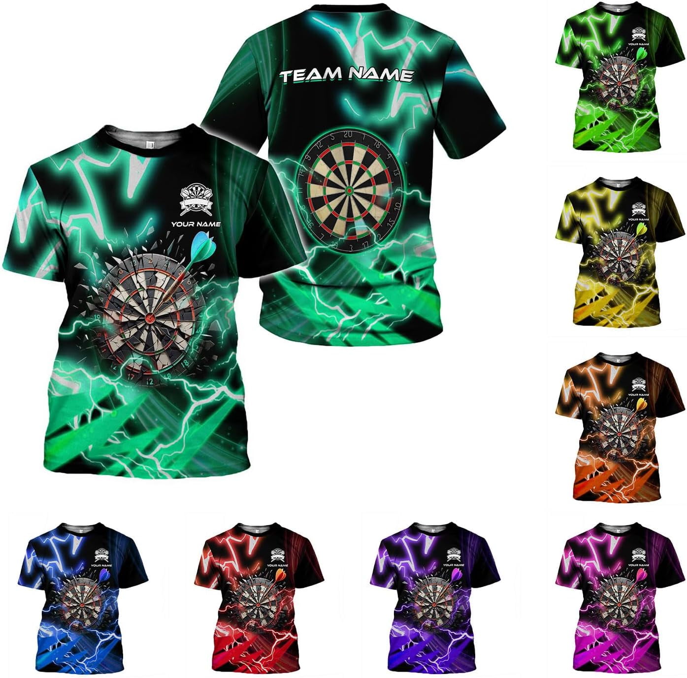 Personalized Dart Shirts Men Women 3D Polo Custom Name Team Jersey ...
