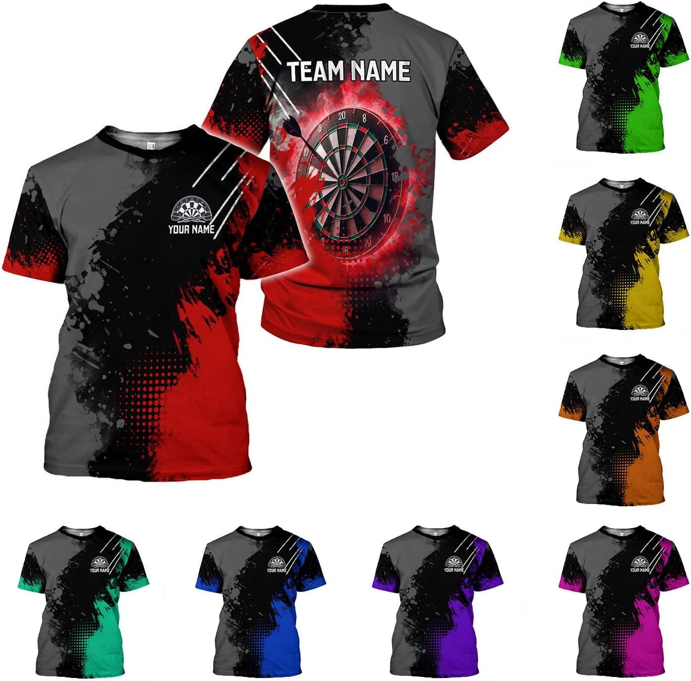Personalized Dart Shirts Men Women 3D Polo Custom Name Team Jersey ...