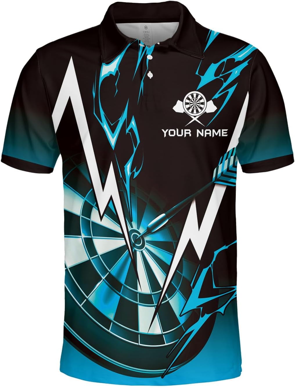 Personalized Dart Shirts for Men, Dartboard Polo 3D Shirts, Custom Name ...