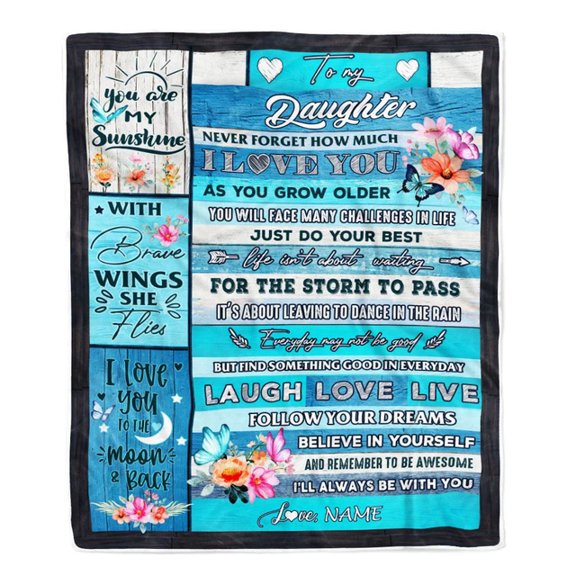 Personalized To My Daughter Blanket From Mom Dad Never Forget How Much ...