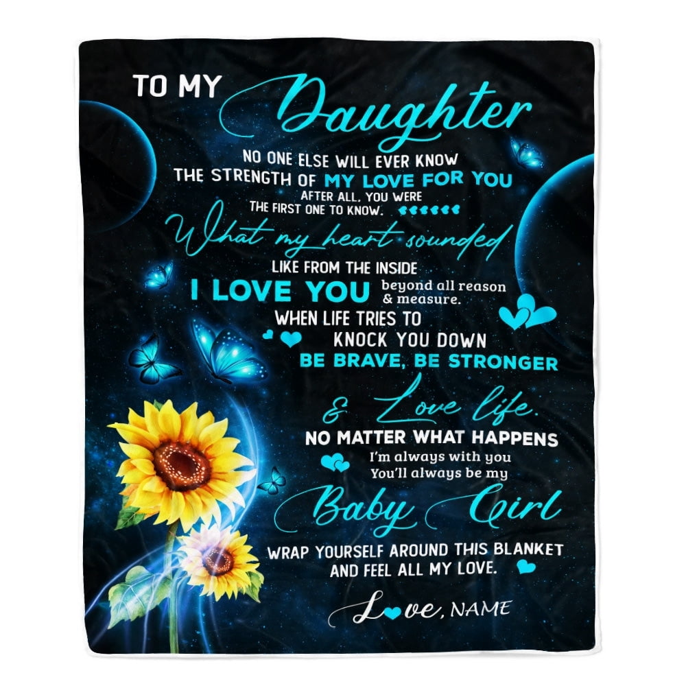 Personalized To My Daughter Blanket From Mom Mother Dad Sunflower ...