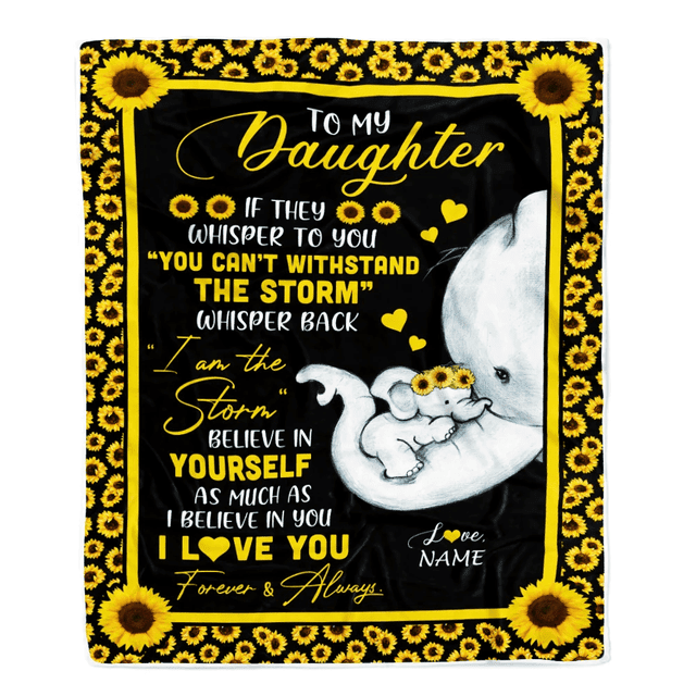 Personalized To My Daughter Blanket From Mom Mother I Am The Storm Big ...