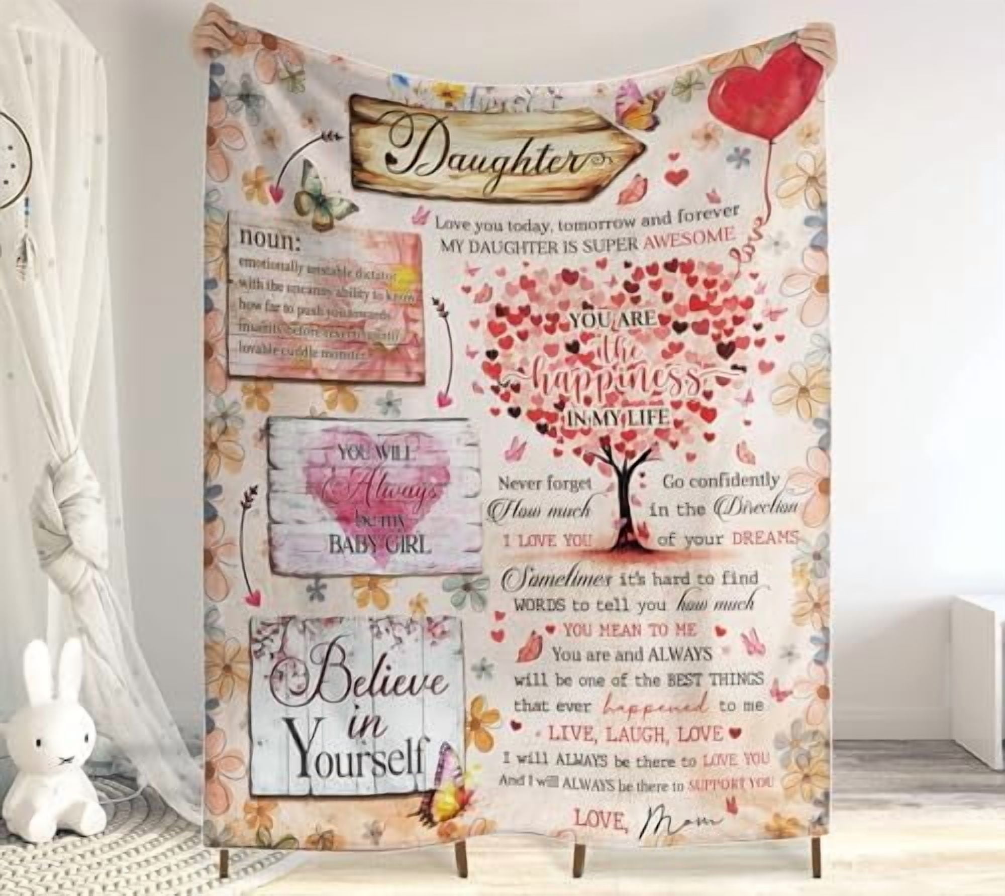 Personalized Daughter Blanket from Parents, to My Daughter Blanket from ...