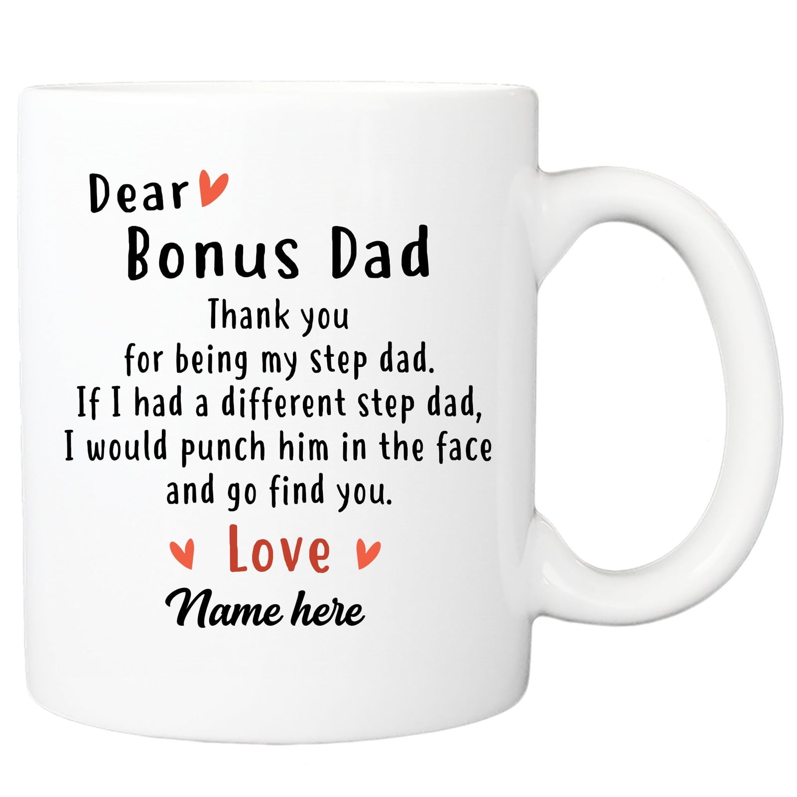 Personalized Dear Bonus Dad Mug Thank you Step Dad Gift For Father s ...