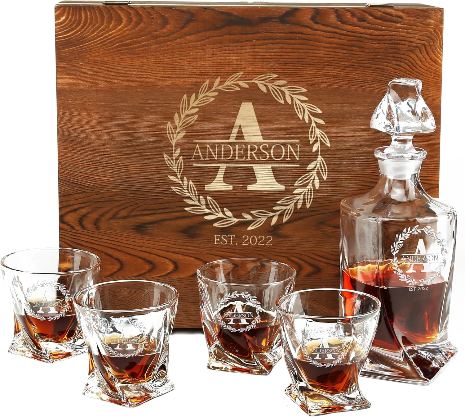 Personalized Decanter and Glasses Set - Customized in for Him - Men ...