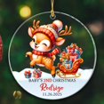 Personalized Deer Baby's 2ND Christmas Ornament, Deer Baby Second ...