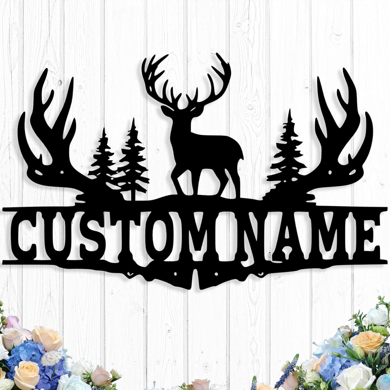 Personalized Deer Metal Cabin Sign, Custom Deer Signs Outdoor Metal ...