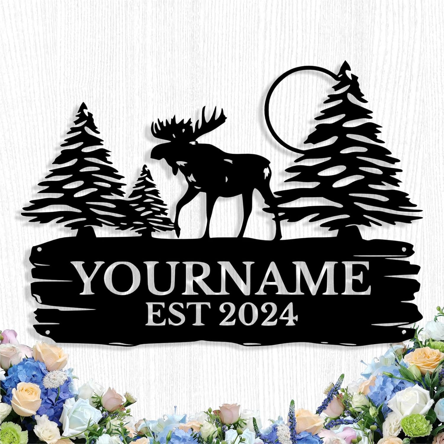 Personalized Deer Metal Cabin Sign, Custom Deer Signs Outdoor Metal ...