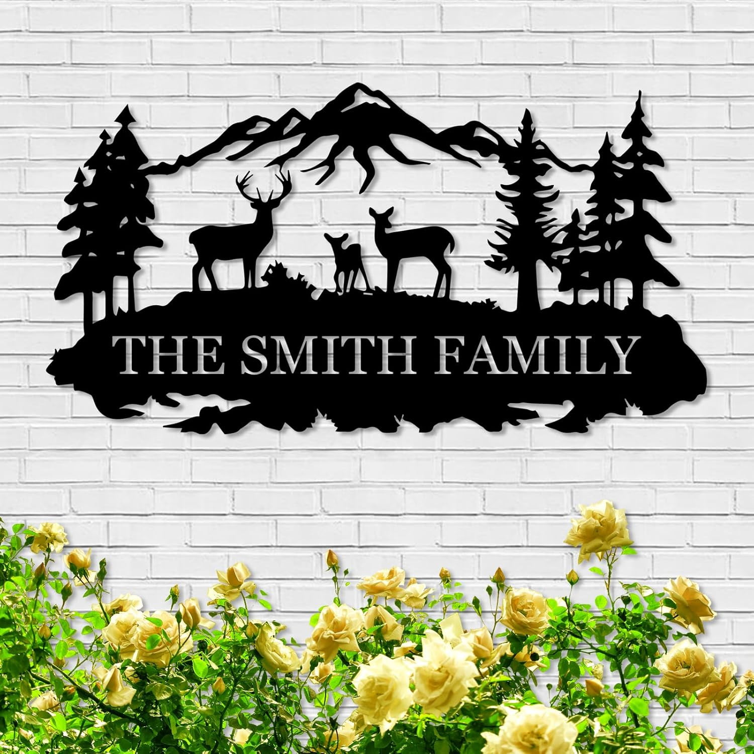 Personalized Deer Metal Cabin Sign | Custom Family Name Sign | Deer ...