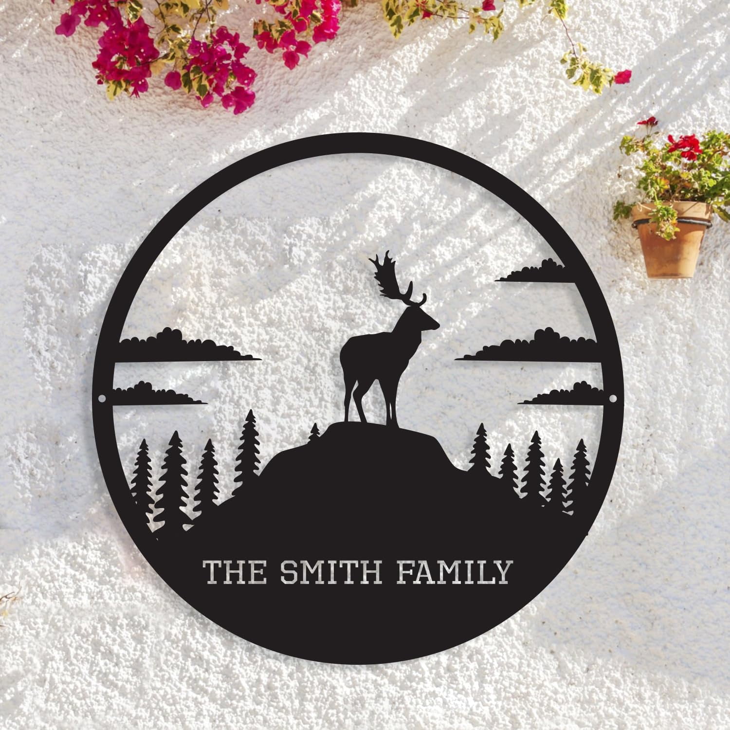 Personalized Deer Metal Cabin Sign, Custom Signs Outdoor Metal, Deer ...