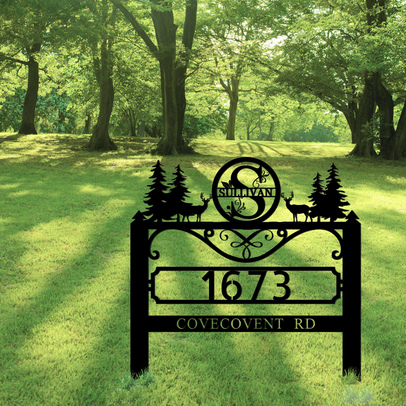 Personalized Deer Wildlife Garden Address Sign with Metal Stake,Custom ...