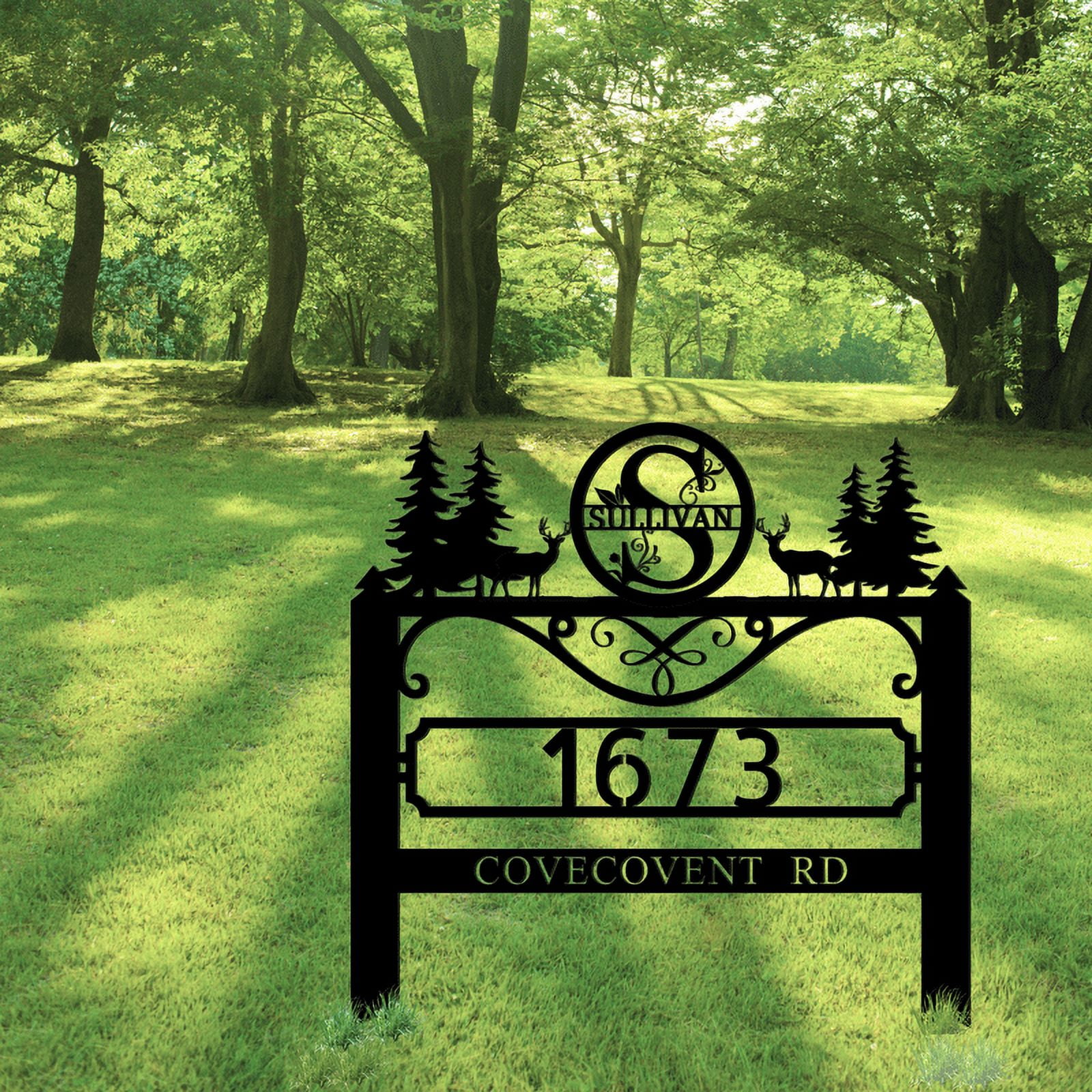 Personalized Deer Wildlife Garden Address Sign with Metal Stake,Custom ...