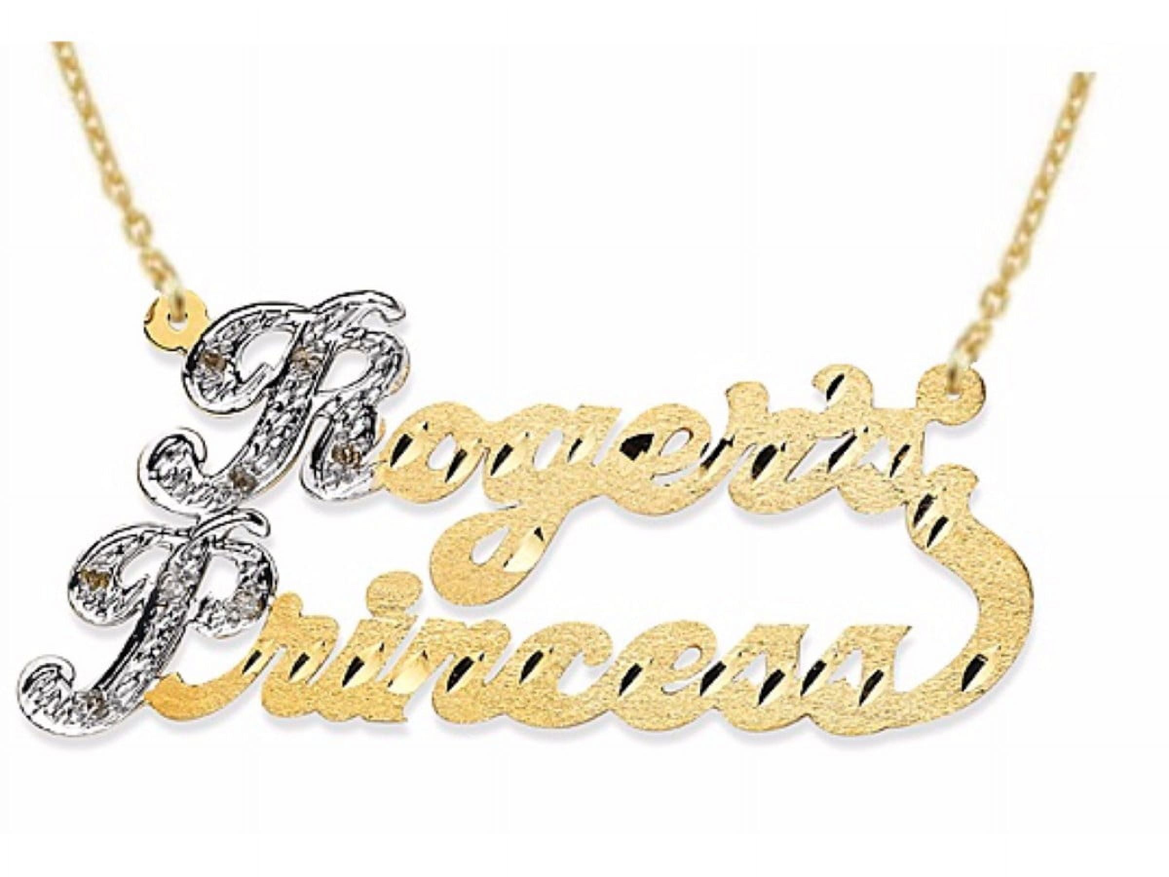 Personalized Diamond 2 Name Nameplate Pendant Necklace 20MM 14K 14K ...