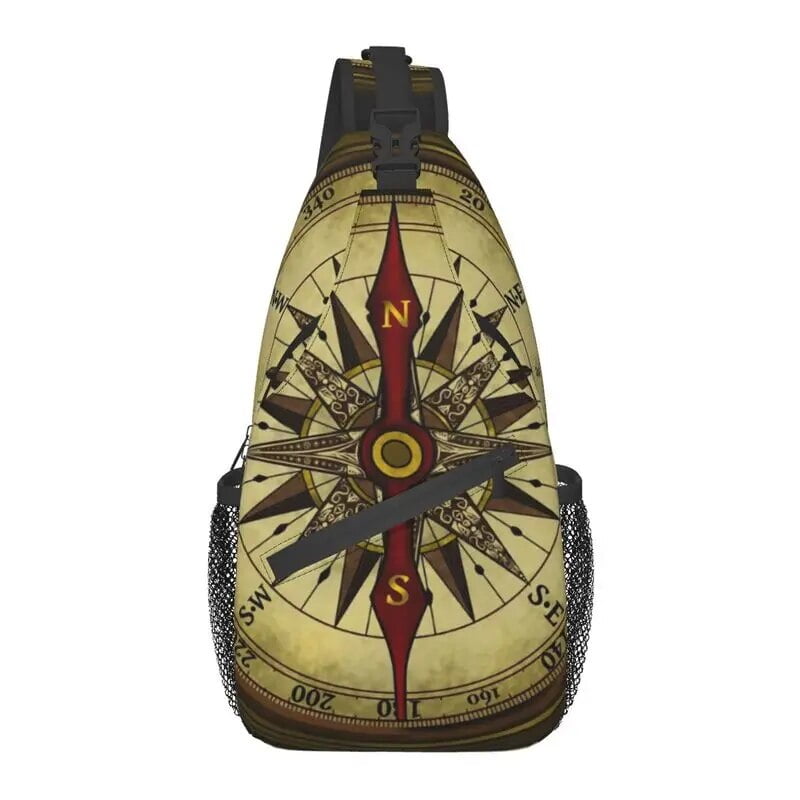 Personalized Direction Compass Sling Bag for Men Cool l Shoulder Chest ...