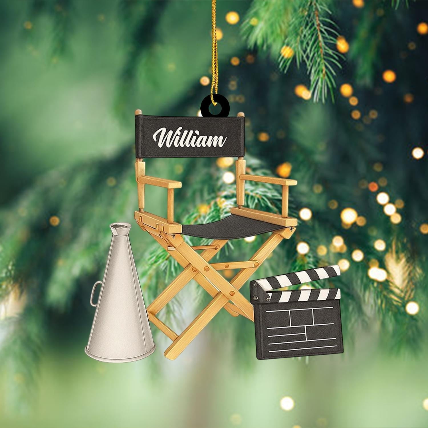 Personalized Director Chair Ornament with Name, Custom Movie Clapper ...