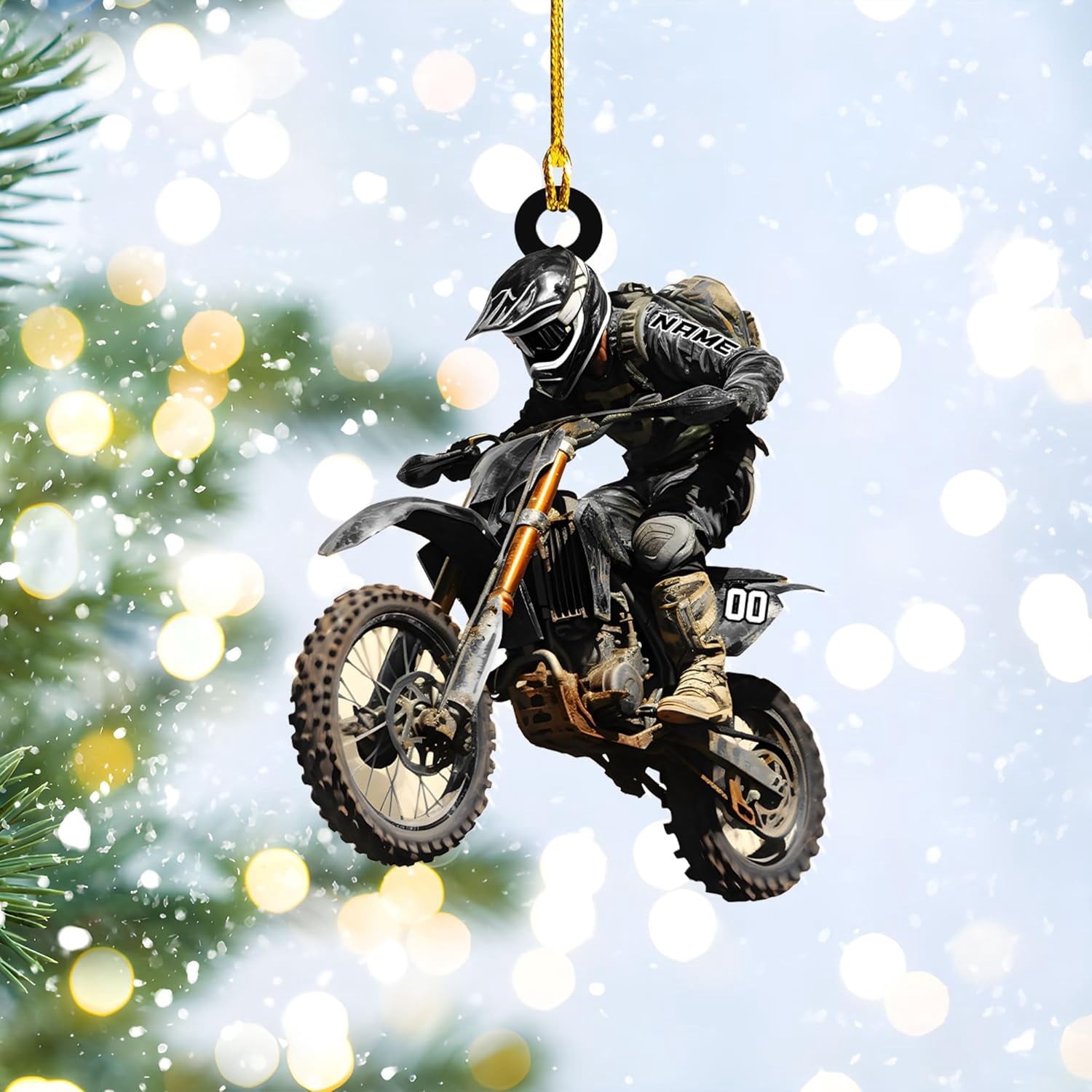 Personalized Dirt Bike Acrylic Ornament, Dirt Bike Christmas Ornament ...