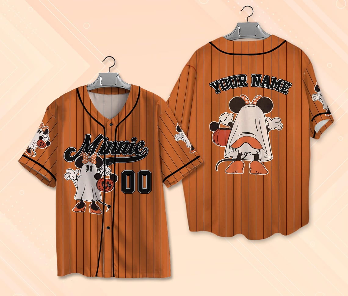 Personalized Disney Minnie Halloween Collection Baseball Jersey, Custom ...