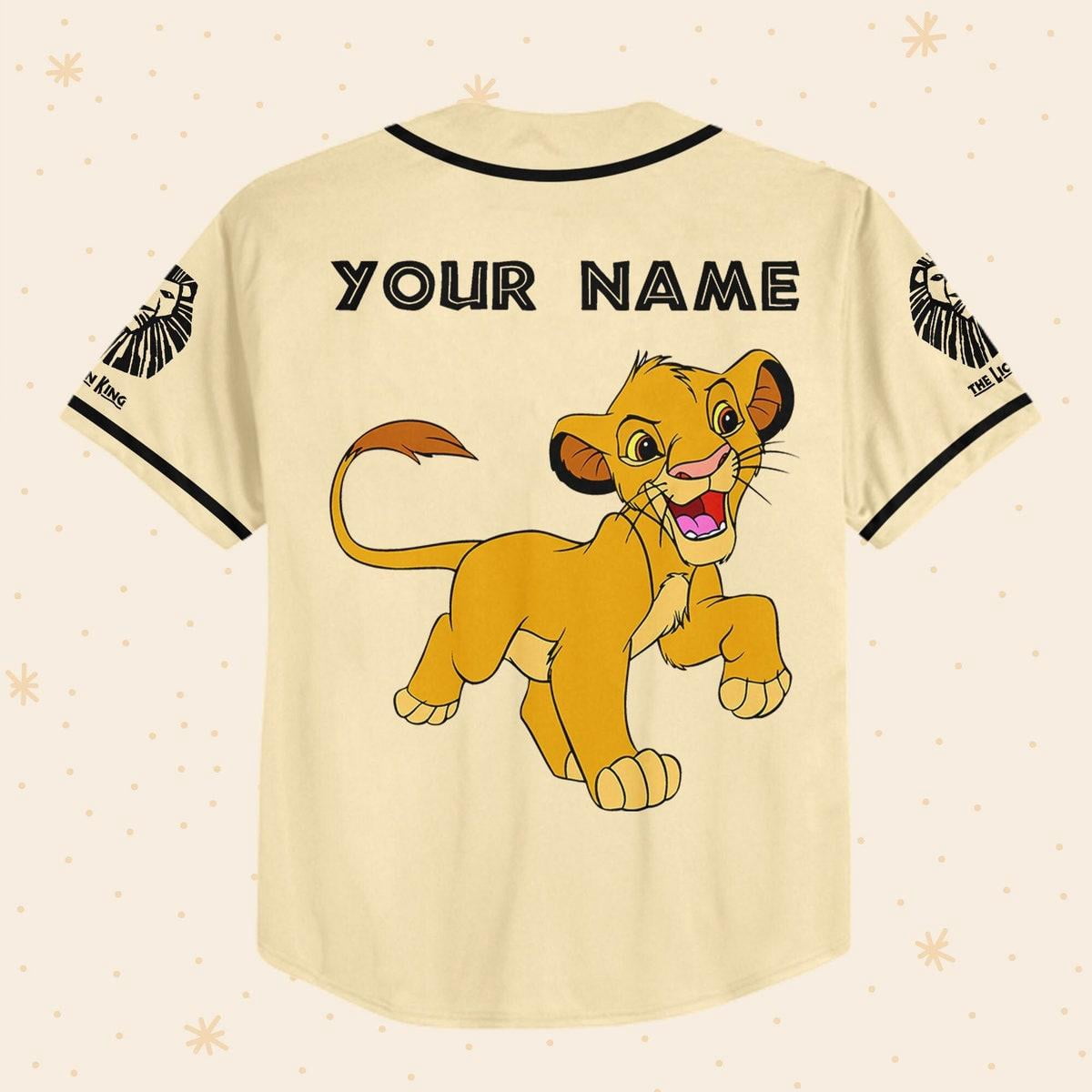 Personalized Disney The Lion King Baby Simba Custom Baseball Jersey ...