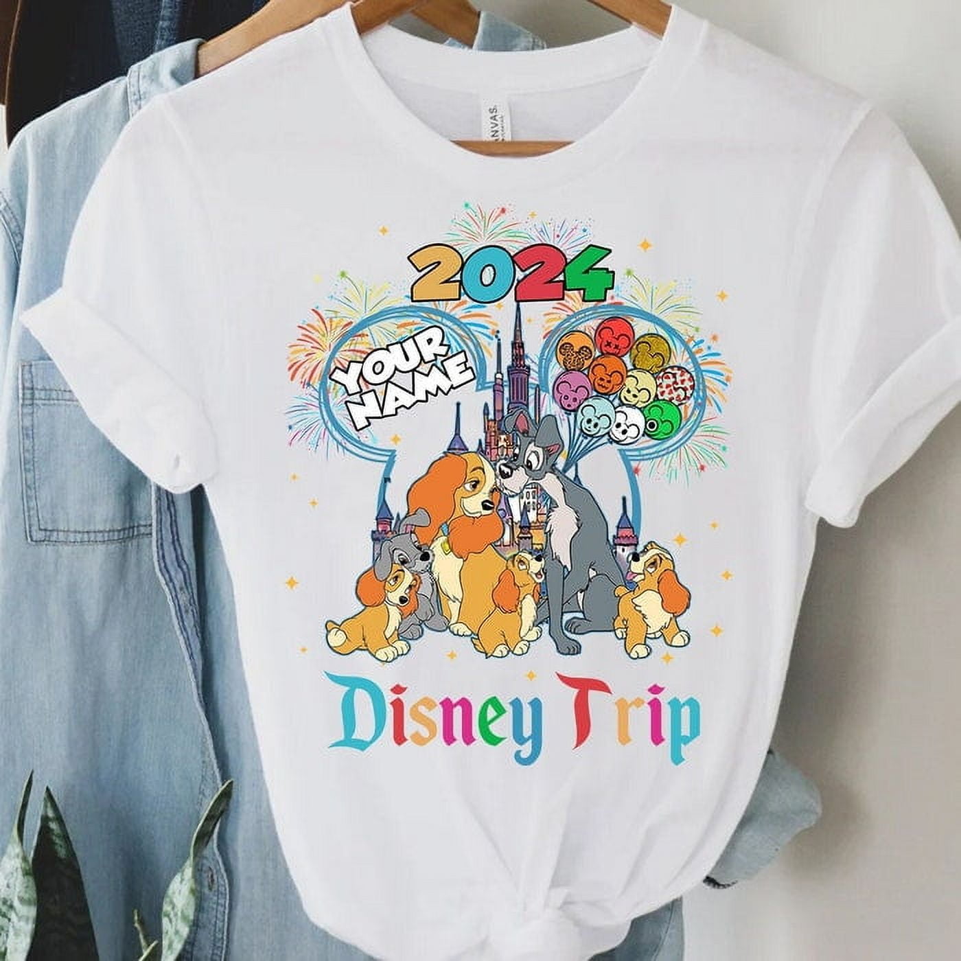 Personalized Disney Trip 2025 Shirt, Disney Lady And The Tramp Disneyworld Matching T-shirt ...