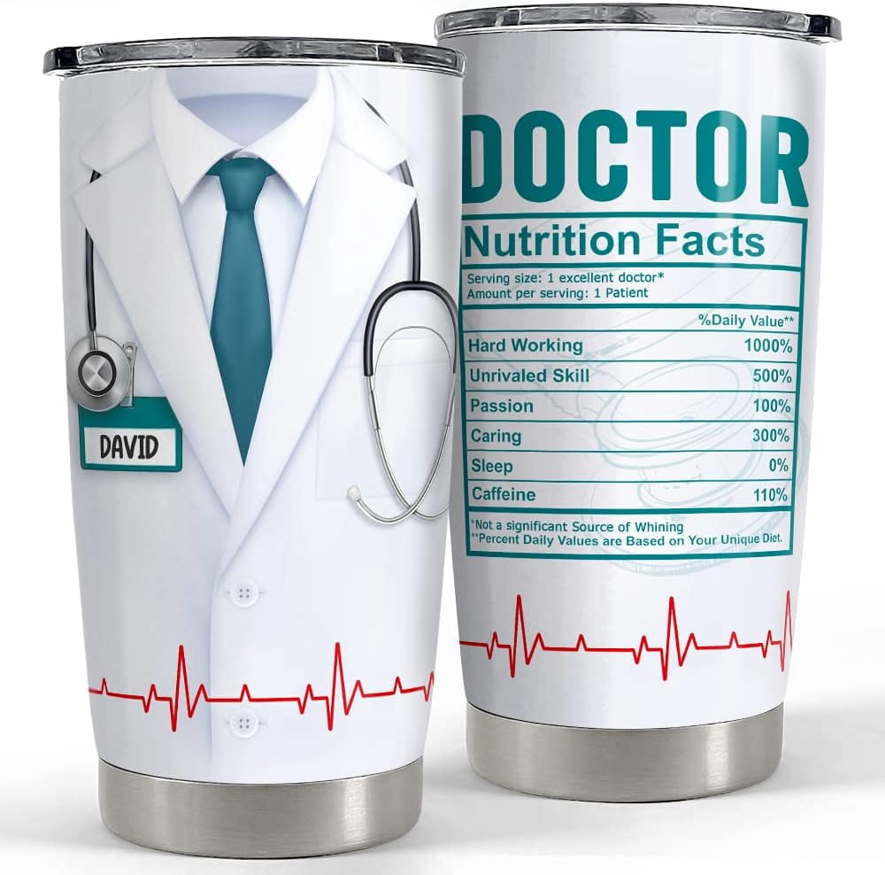 Personalized Doctor Tumbler Doctor Nutrition Facts with Customize Name ...