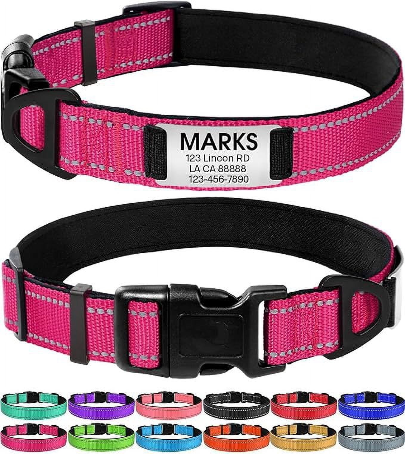 Personalized Dog Collars, Reflective Nylon Collar with Engraved Name ...