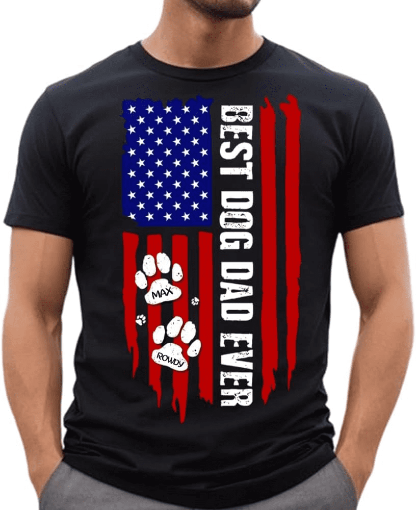 Personalized Dog Dad Shirt Custom Tshirt for Men Gift for Pet Lovers ...