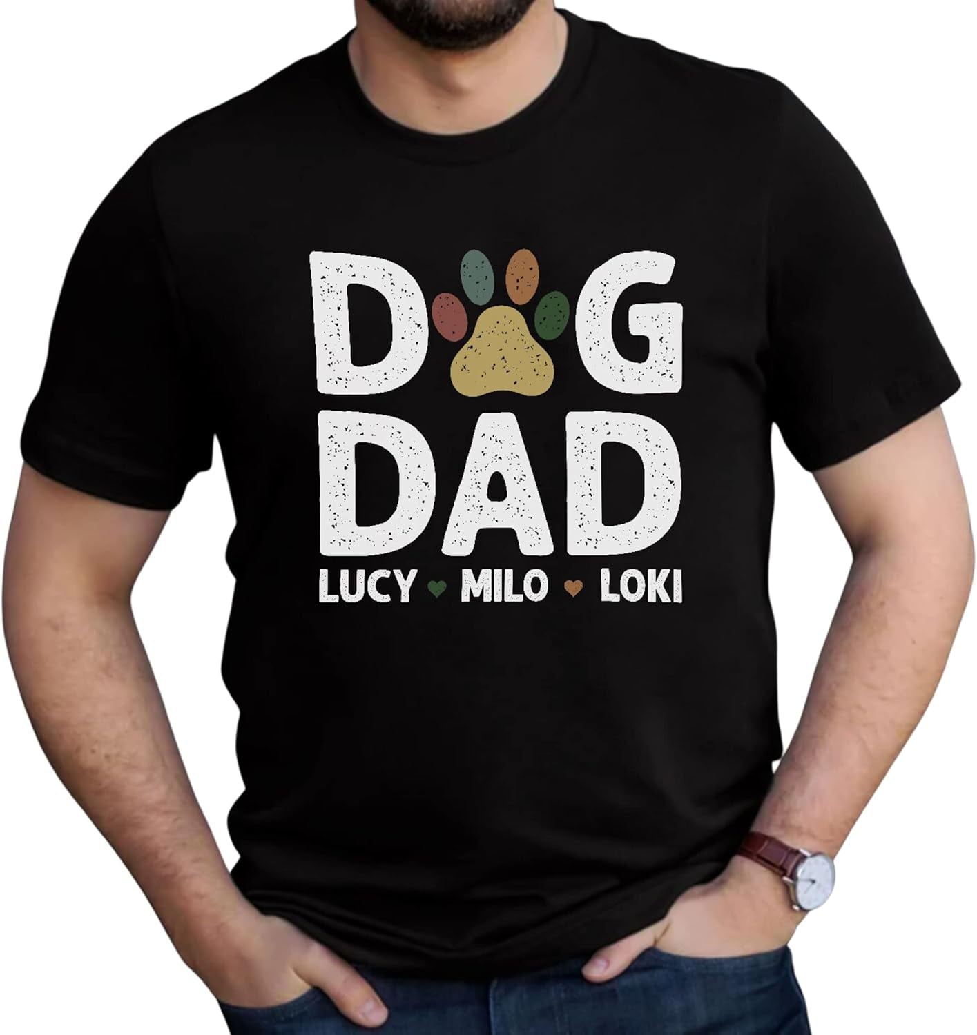 Personalized Dog Dad Shirts for Men, Best Dog Dad Ever Tshirt Gifts ...
