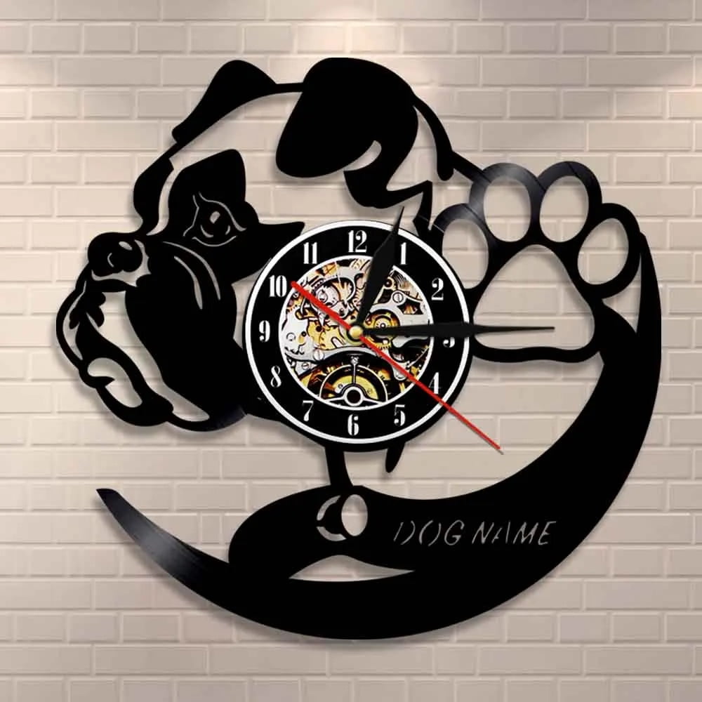 Personalized Dog Different Dog Breeds Custom Vinyl Wall Clock,Vinyl ...
