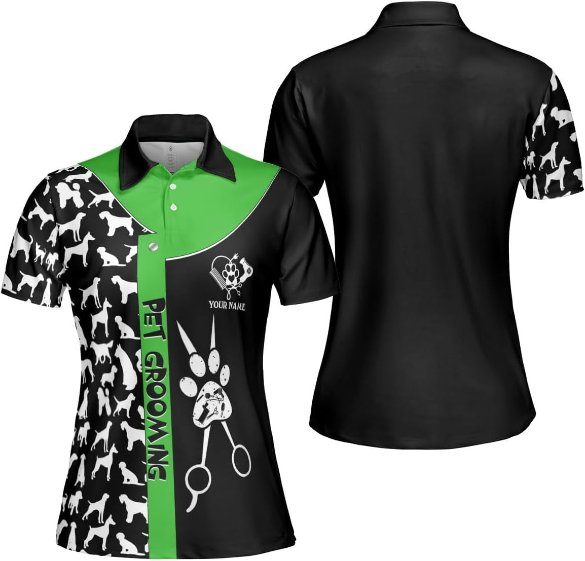 Personalized Dog Grooming 3D Polo Shirt Custom Pet Spa, Cute Pet ...