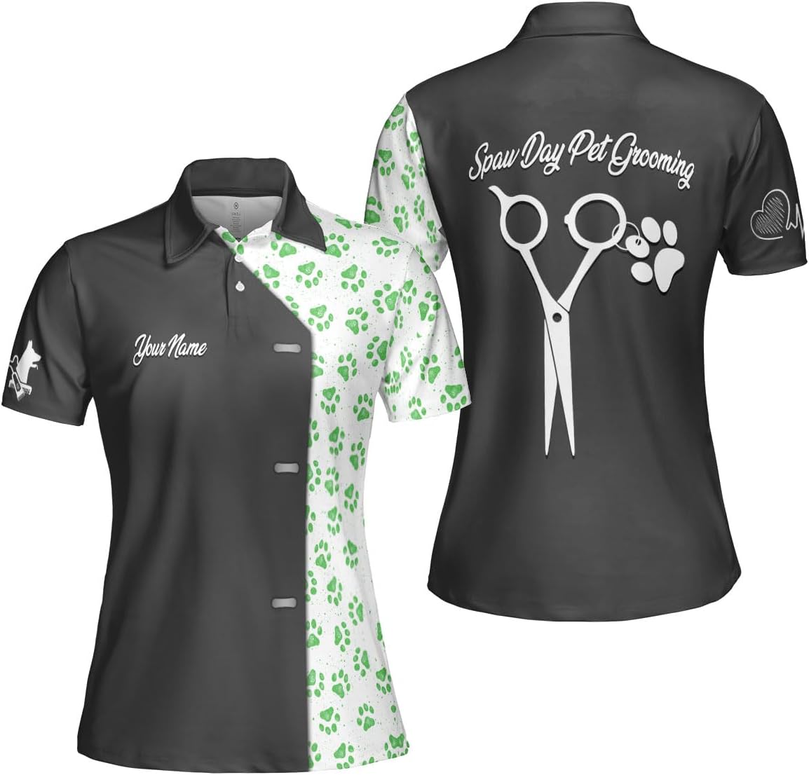 Personalized Dog Grooming 3D Polo Shirt Custom Pet Spa, Cute Pet ...