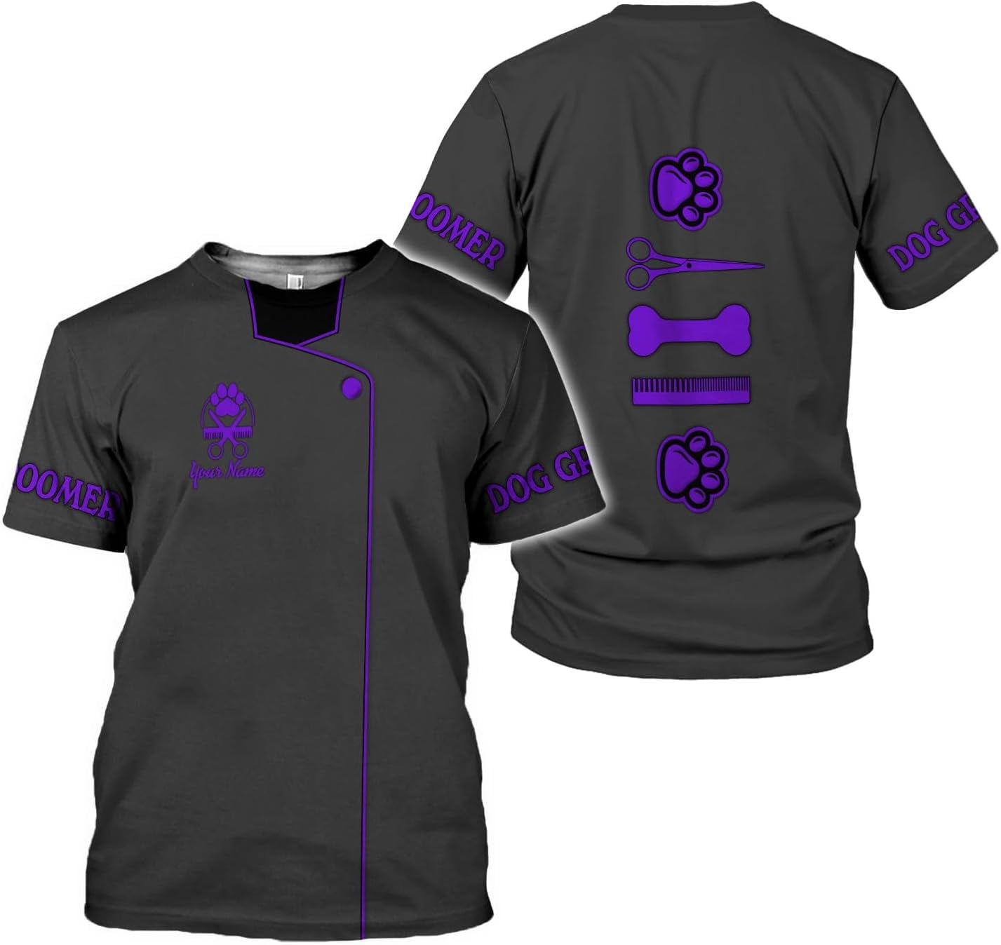 Personalized Dog Grooming 3D T-Shirt Custom Spa, Cute Pet Grooming ...