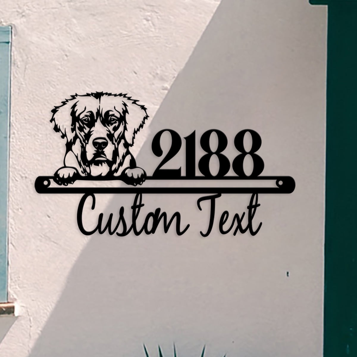 Personalized Dog House Number Plaque - Weatherproof Metal Sign for ...