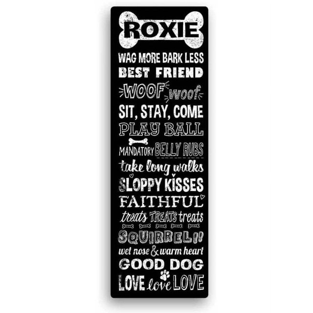 Personalized Dog Rules 6" x 18" Canvas, Black - Walmart.com