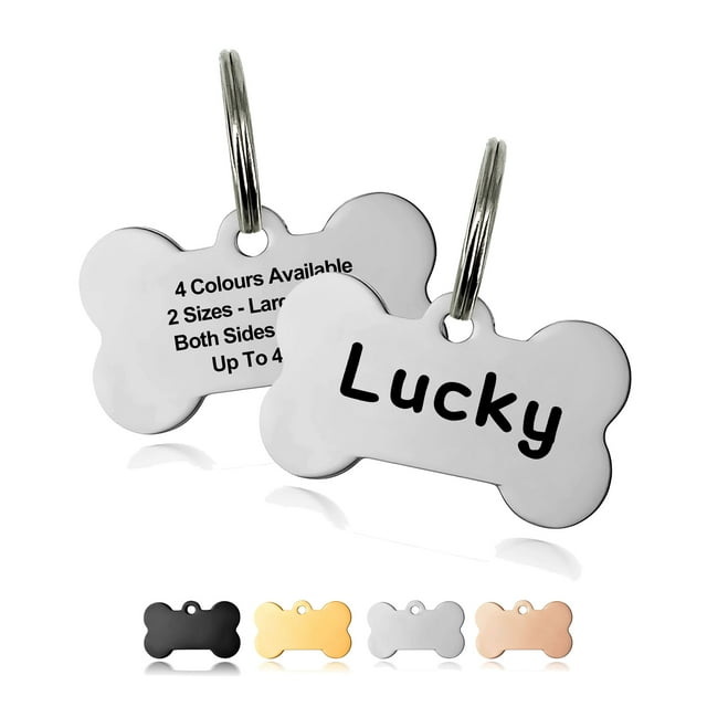 Personalized Dog Tag, Bone Shaped Dog Tags for Dogs, Stainless Steel ...