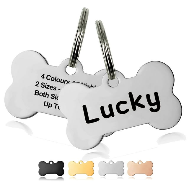 Personalized Dog Tag, Bone Shaped Dog Tags for Dogs, Stainless Steel ...