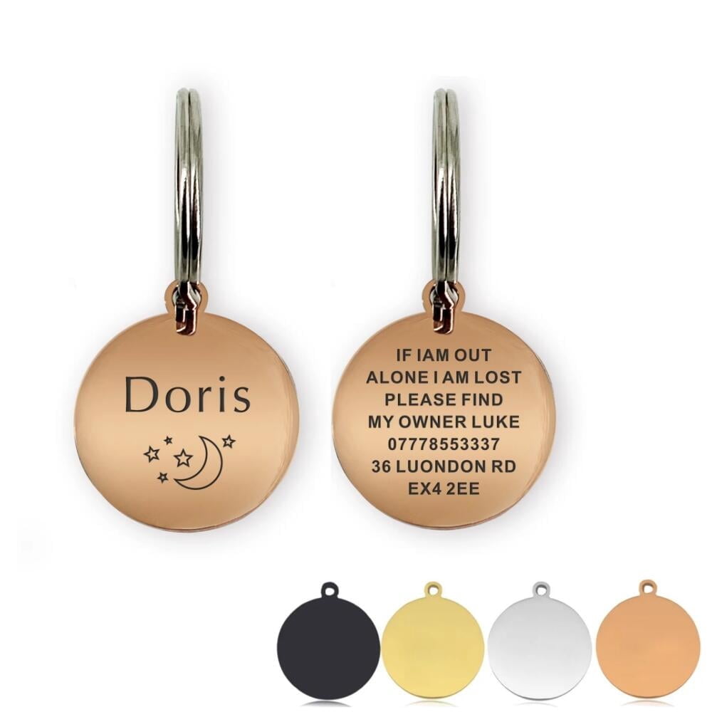 Personalized Dog Tags and Cat Tags-Roundness Engraved Pet ID Tags ...