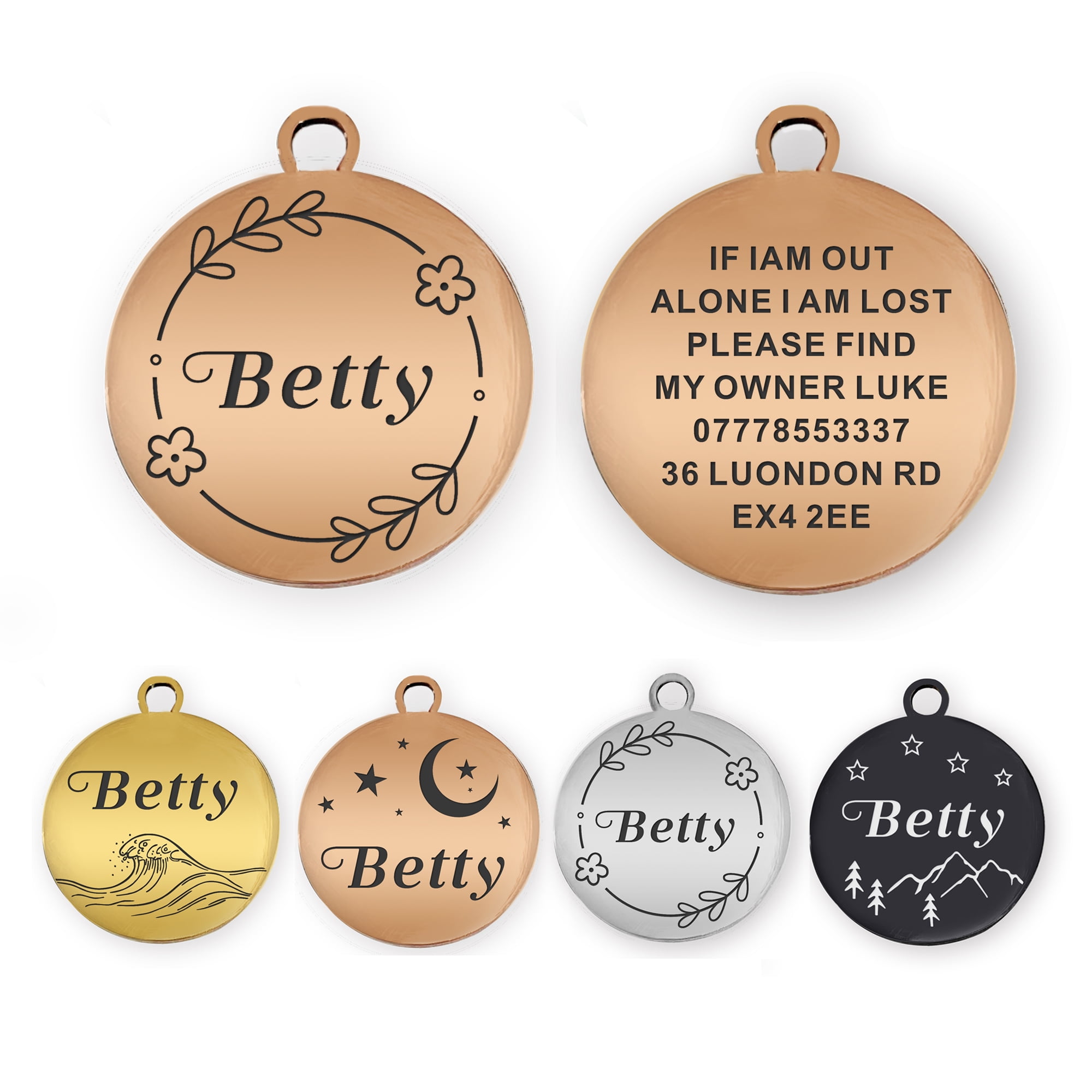 Personalized Dog Tags and Cat Tags, Stainless Steel Pet Name ID Collar ...