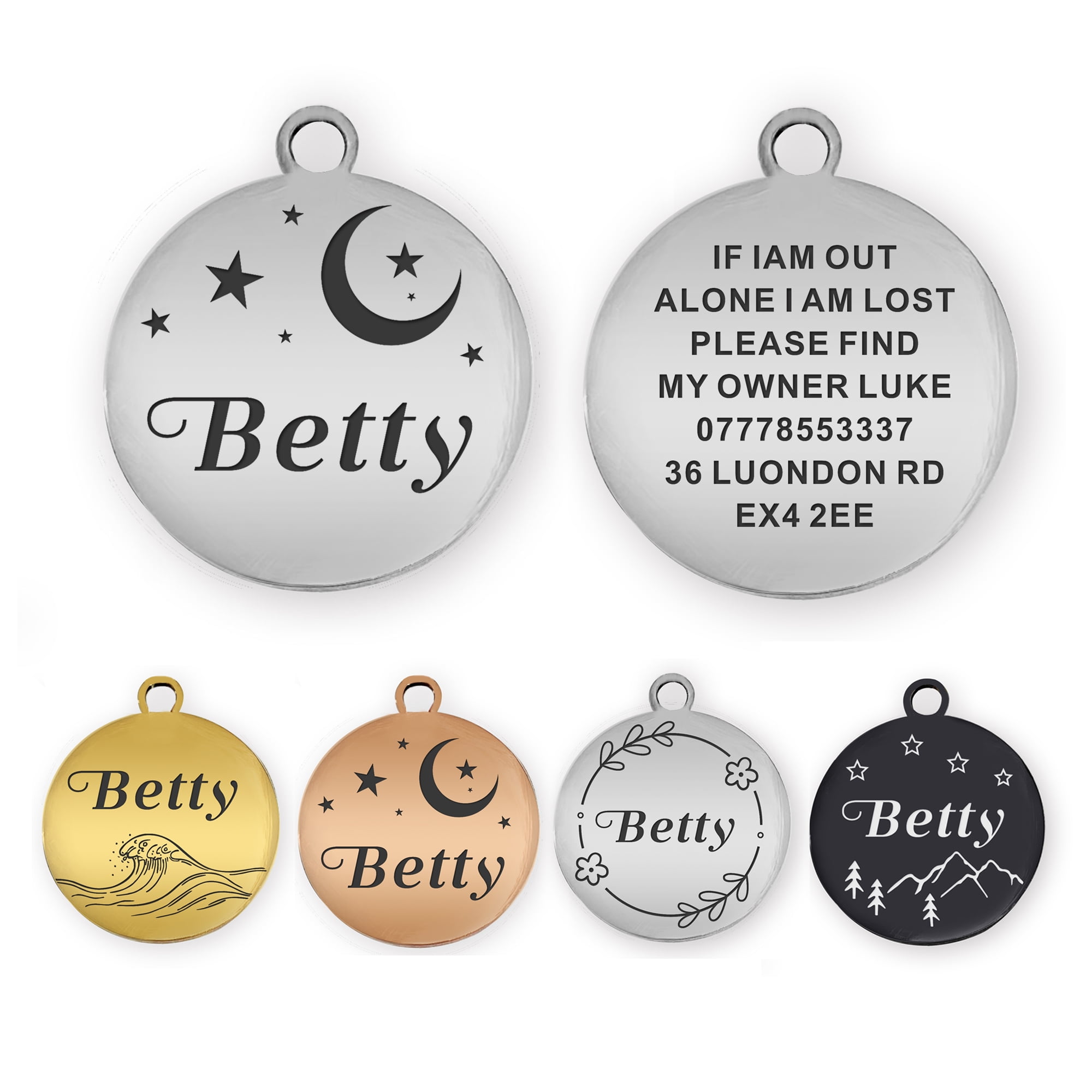 Personalized Dog Tags and Cat Tags, Stainless Steel Pet Name ID Collar ...