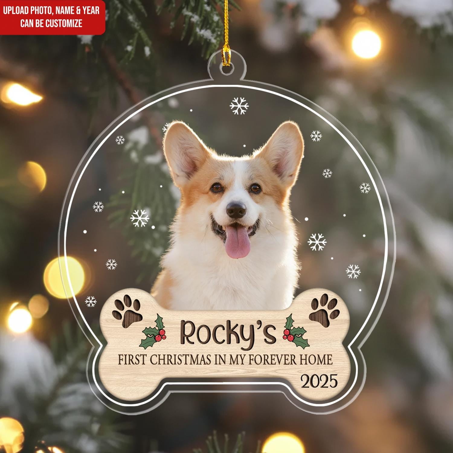 Personalized Dog’s First Christmas Ornament 2025, First Christmas in ...