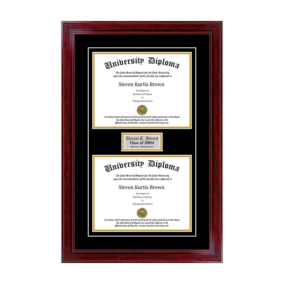 Single Diploma Frame with 5x7 Photo, Tassel and Double Matting for 15 ...