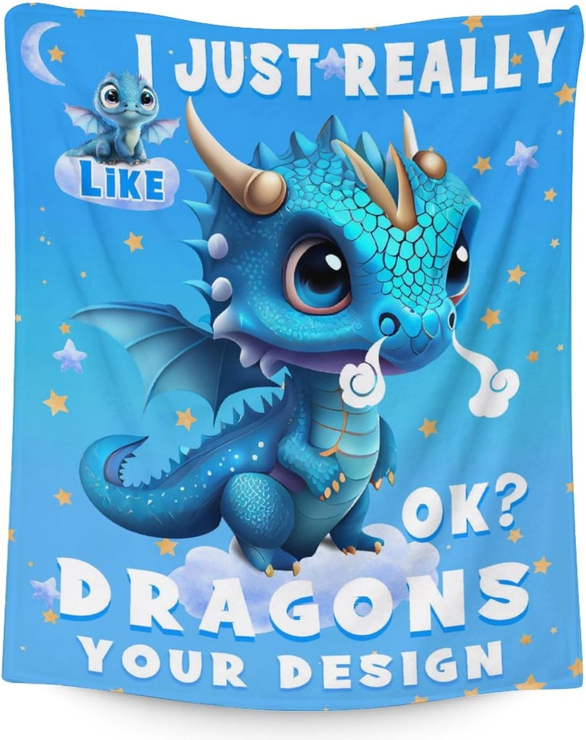 Personalized Dragon Throw Blanket with Name- Soft, Fuzzy & Warm- 30x40 ...