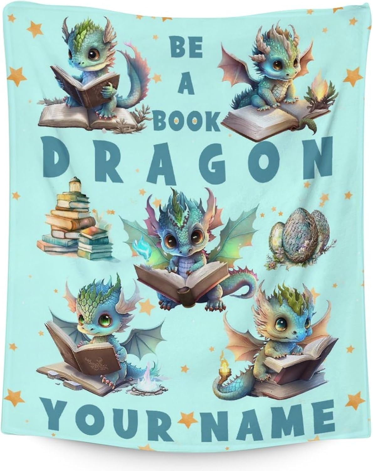 Personalized Dragon Throw Blanket with Name- Soft, Fuzzy & Warm- 60x80 ...