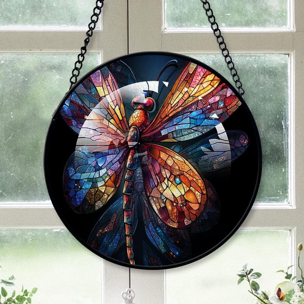 Personalized Dragonfly Suncatcher Stained Glass Suncatchers, Dragonfly Ornament for Sun Catcher ...