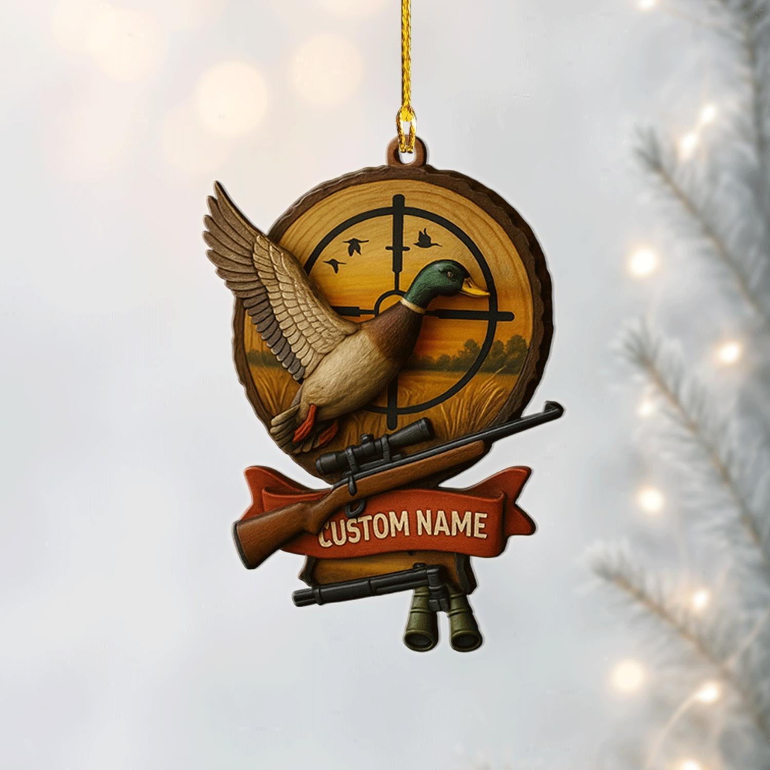 Personalized Duck Hunting Ornament , Custom Name Acrylic Gift with ...