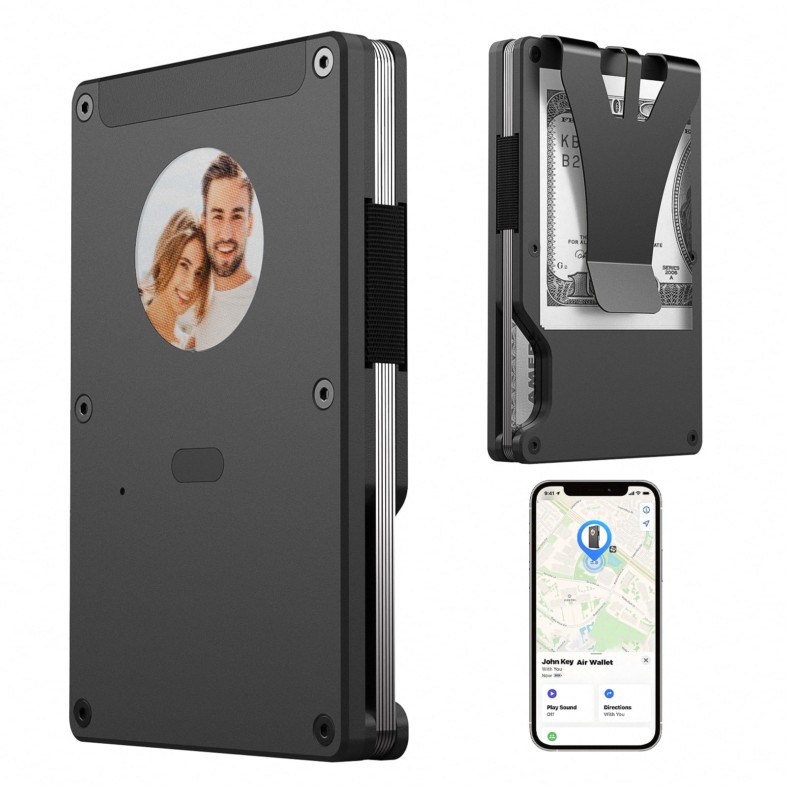 Personalized E-Ink Air Tag Wallet - Trackable Wallet with Custom ...