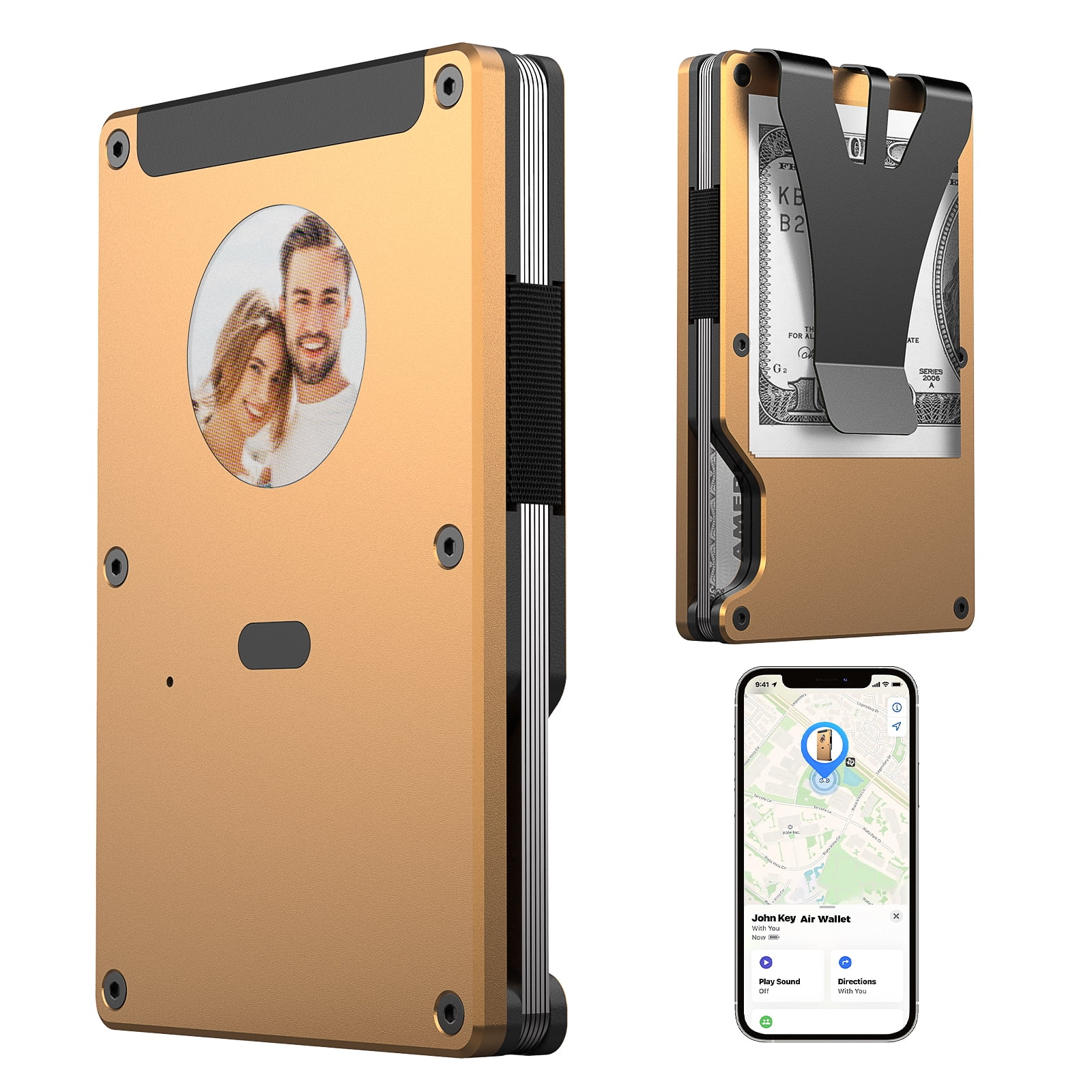 Personalized E-Ink Air Tag Wallet - Trackable Wallet with Custom ...