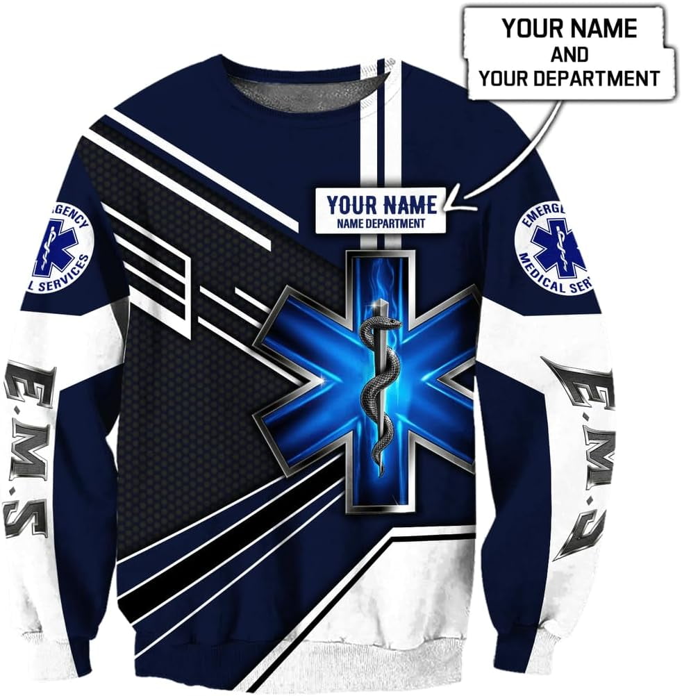 Personalized EMS 3D Shirts for Men Women, Emergency Medical Services ...