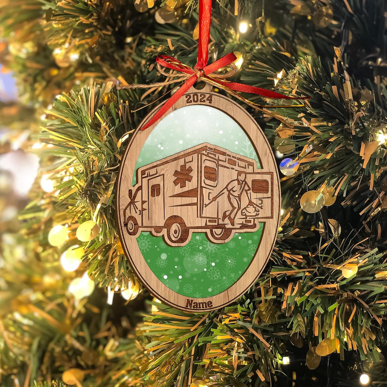 Personalized EMS EMT Paramedic Christmas Ornament 2025, Custom EMS, EMT ...