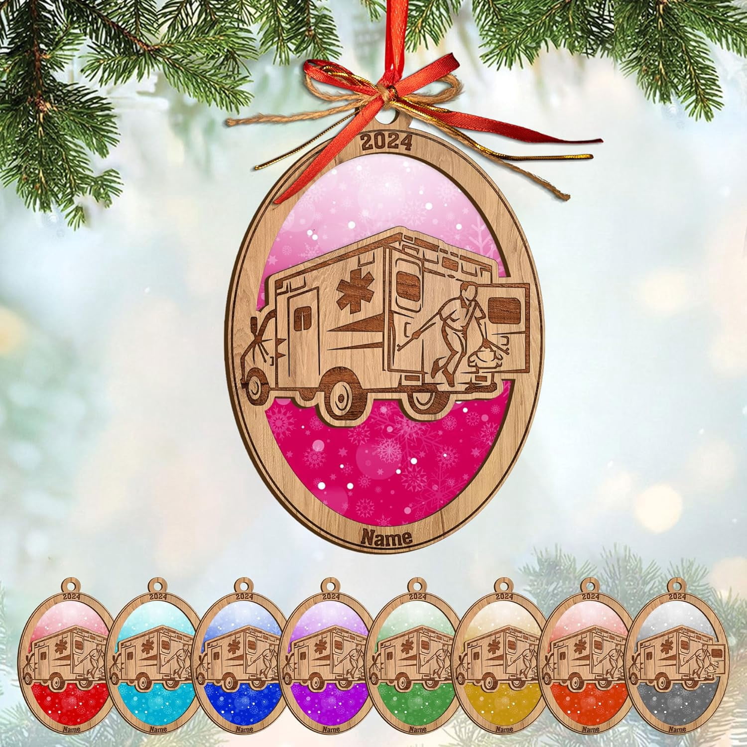 Personalized EMS EMT Paramedic Christmas Ornament 2025, Custom EMS, EMT ...