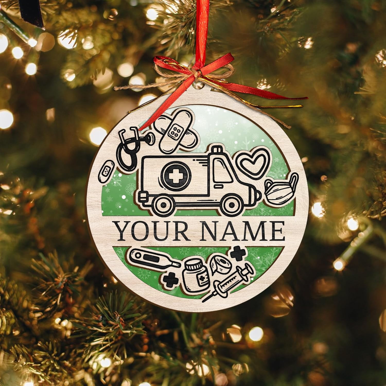 Personalized EMS EMT Paramedic Christmas Ornament 2025, Custom EMS, EMT ...